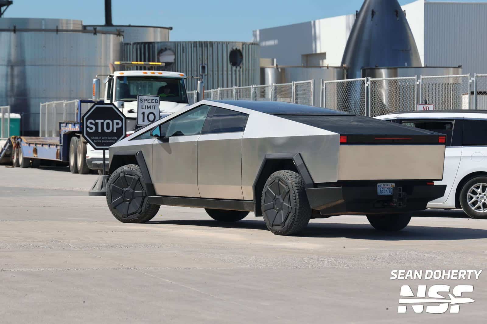 Tesla's Cybertruck Flexes Muscle At SpaceX's Starbase
