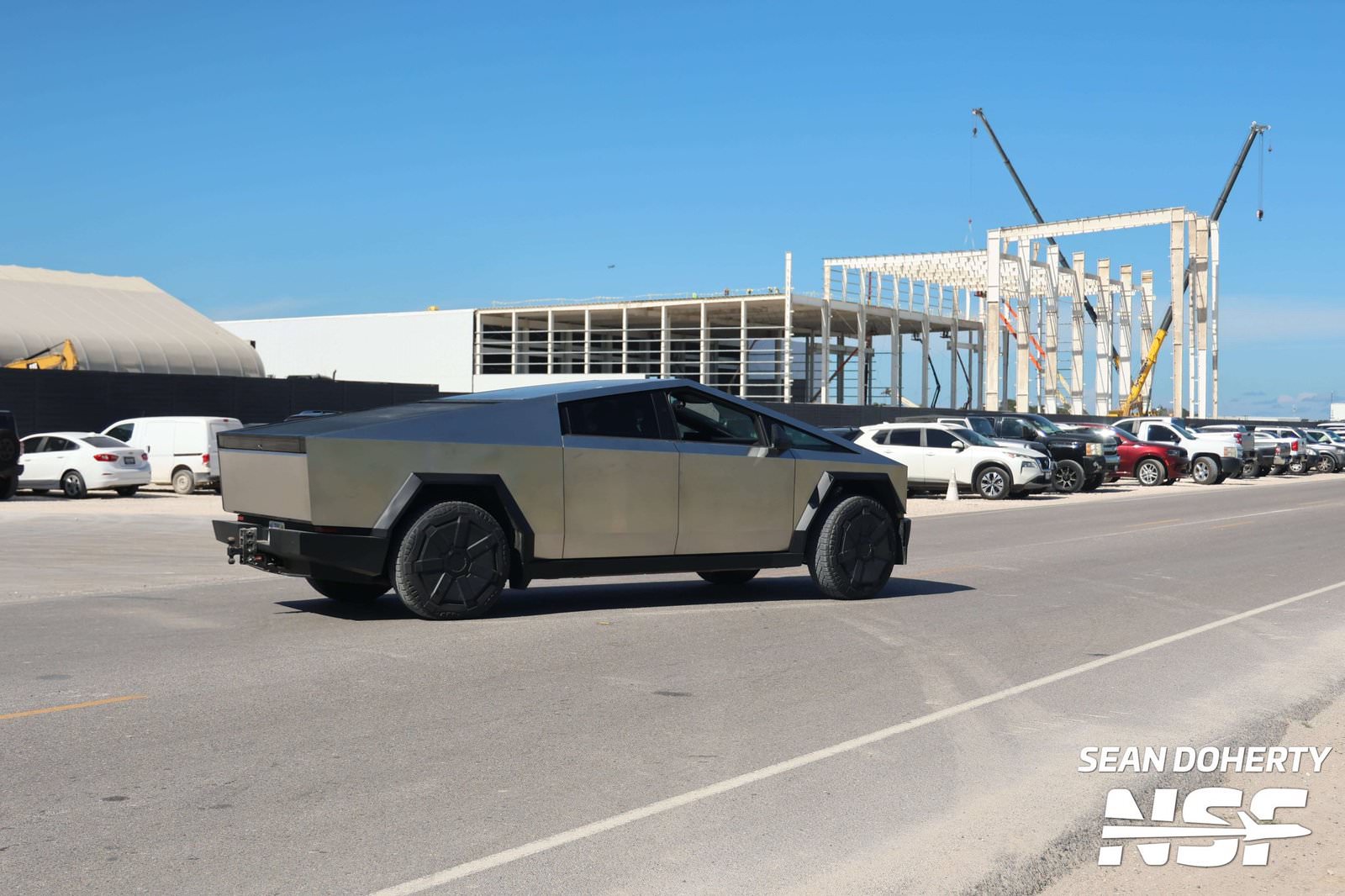 Tesla's Cybertruck Flexes Muscle At SpaceX's Starbase