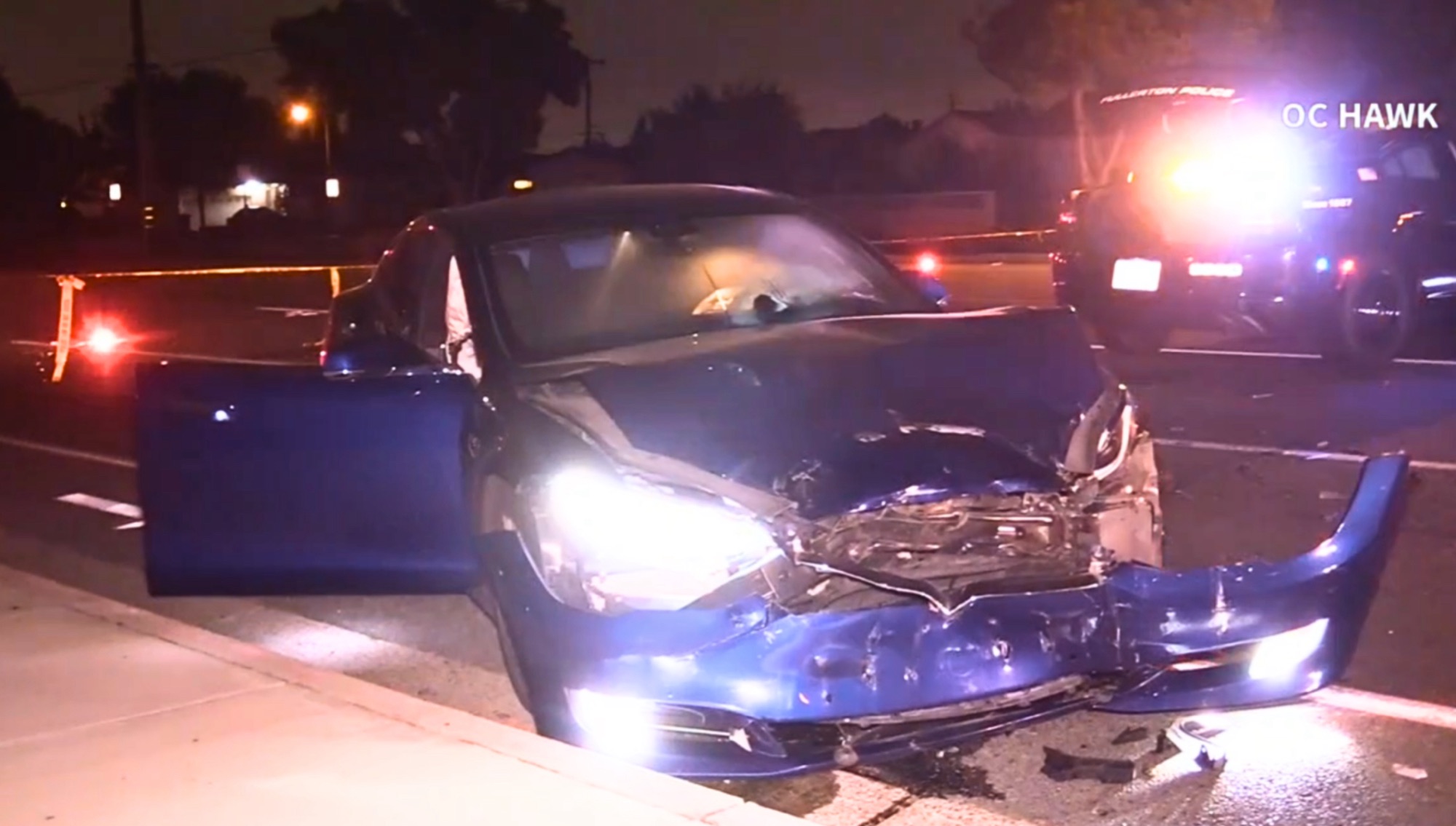 Tesla In Self-Drive Mode Slams Into Police Car In Orange County